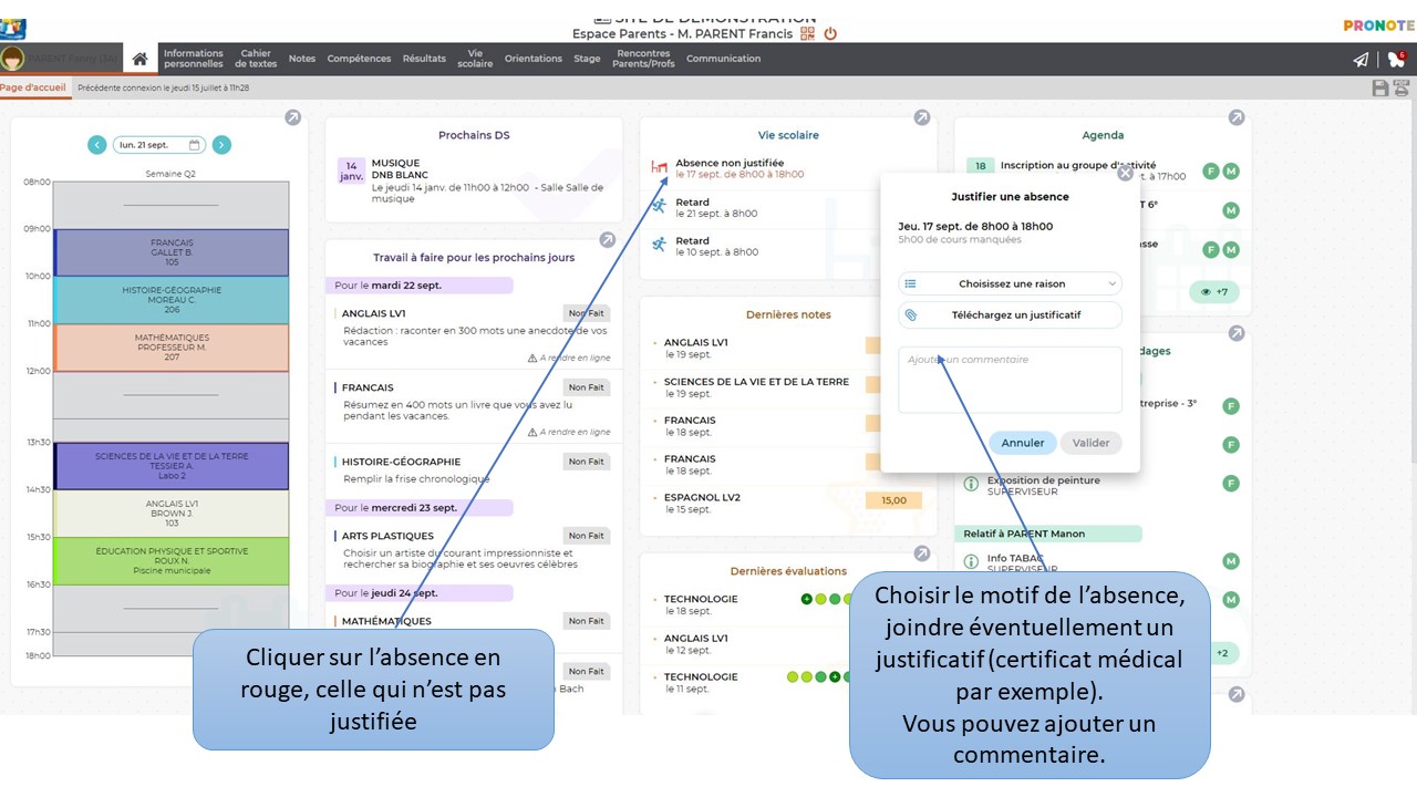 Comment utiliser Pronote ? - Collège Françoise Dolto - Pacé